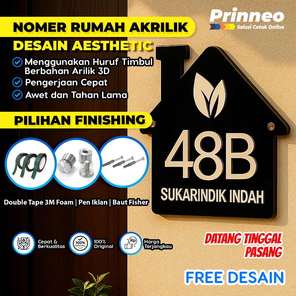 Jual NOMOR RUMAH FULL AKRILIK UKURAN 15x15 CM, NOMOR RUMAH MURAH BAHAN ...