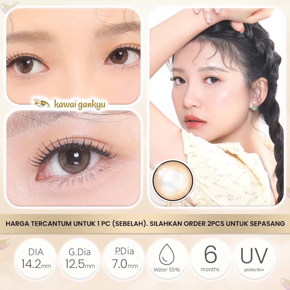 Jual KawaiGankyu Softlens - Kitty Mini Dawn Brown (1botol/SETENGAH ...