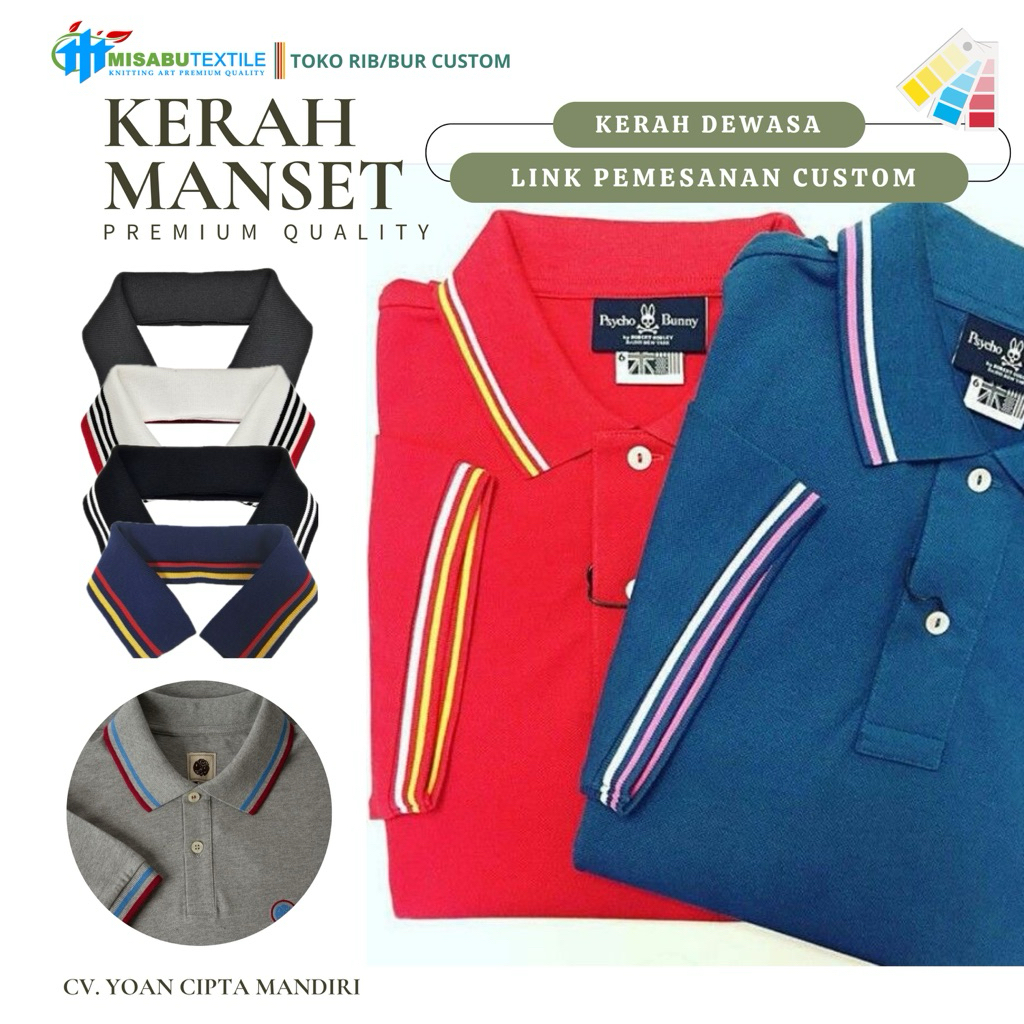 Jual Misabu textile | kain krah wangki polo cvc premium polos dan strip ...