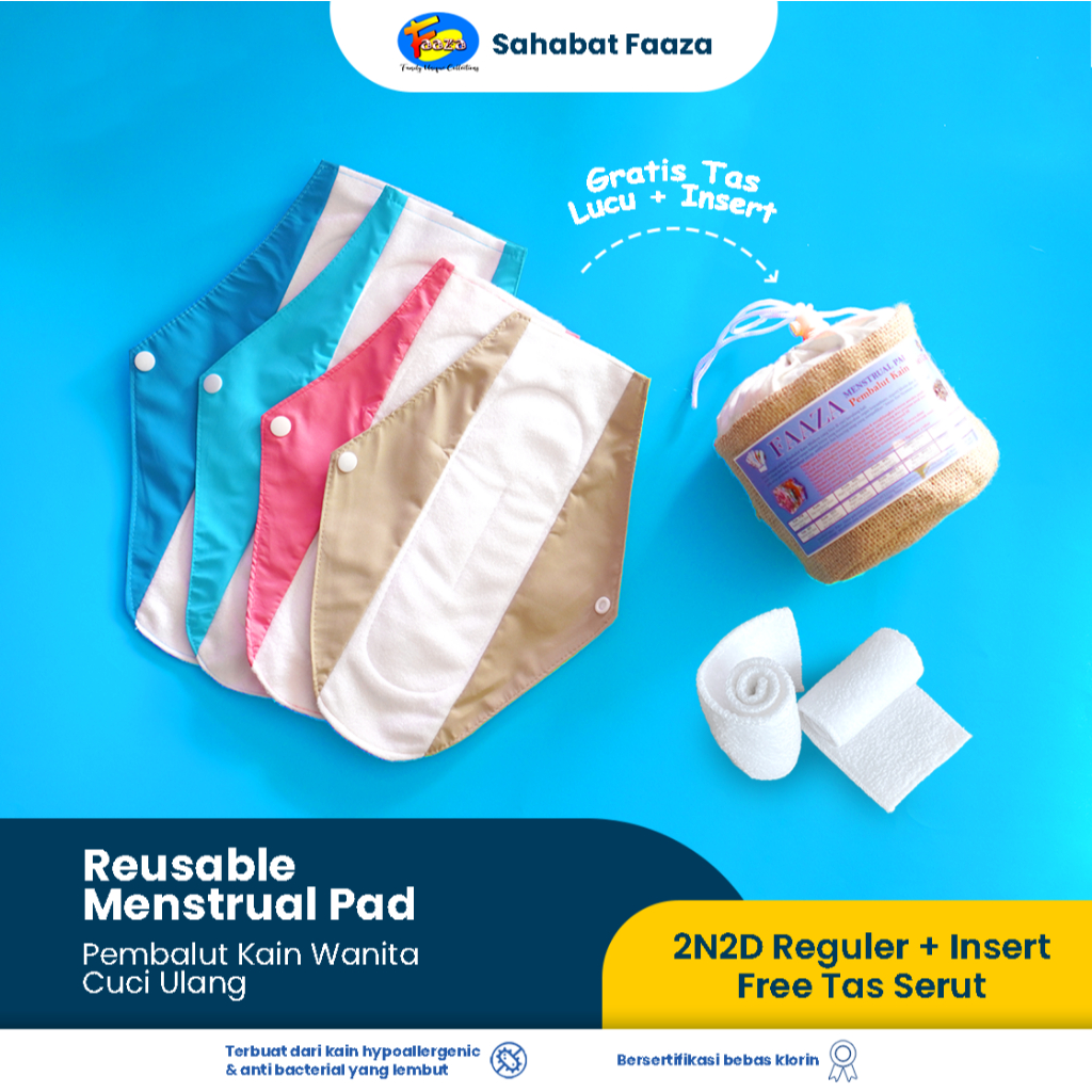 Jual Faaza Pembalut Kain Wanita Cuci Ulang Reguler+Insert Menstrual Pad ...