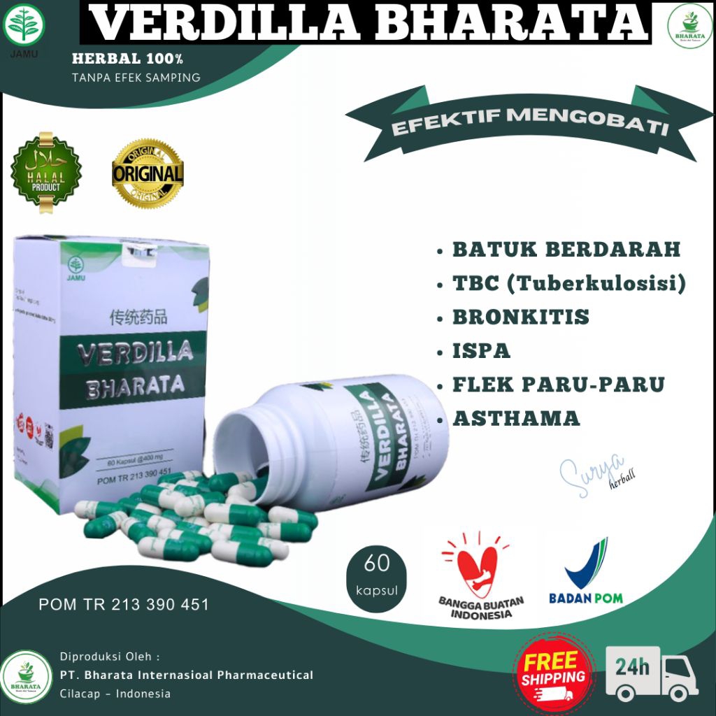 Jual Verdilla Bharata Herbal Original Obat Paru Paru TBC Ampuh | Shopee ...