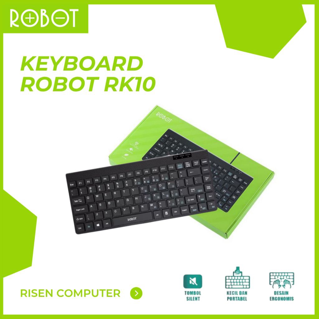 Jual ROBOT RK10 Keyboard Mini Kabel Portable Wired Thin Usb Silent ...