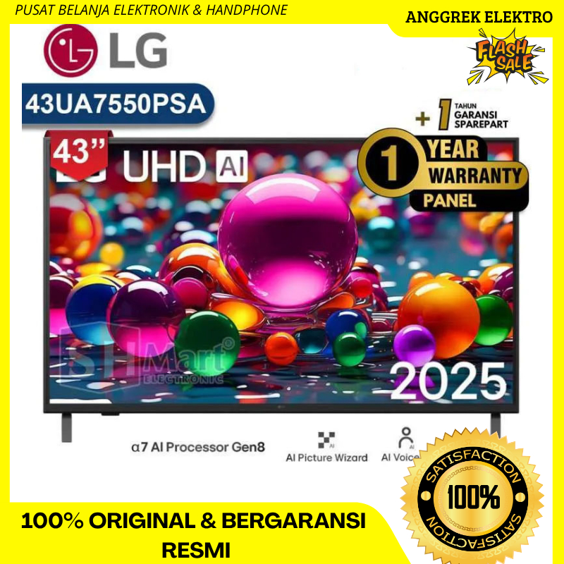 Jual TV Lg Smart Tv 43 Inch 43UA7550PSA UHD AI 4K Hdr 10Pro Magic ...