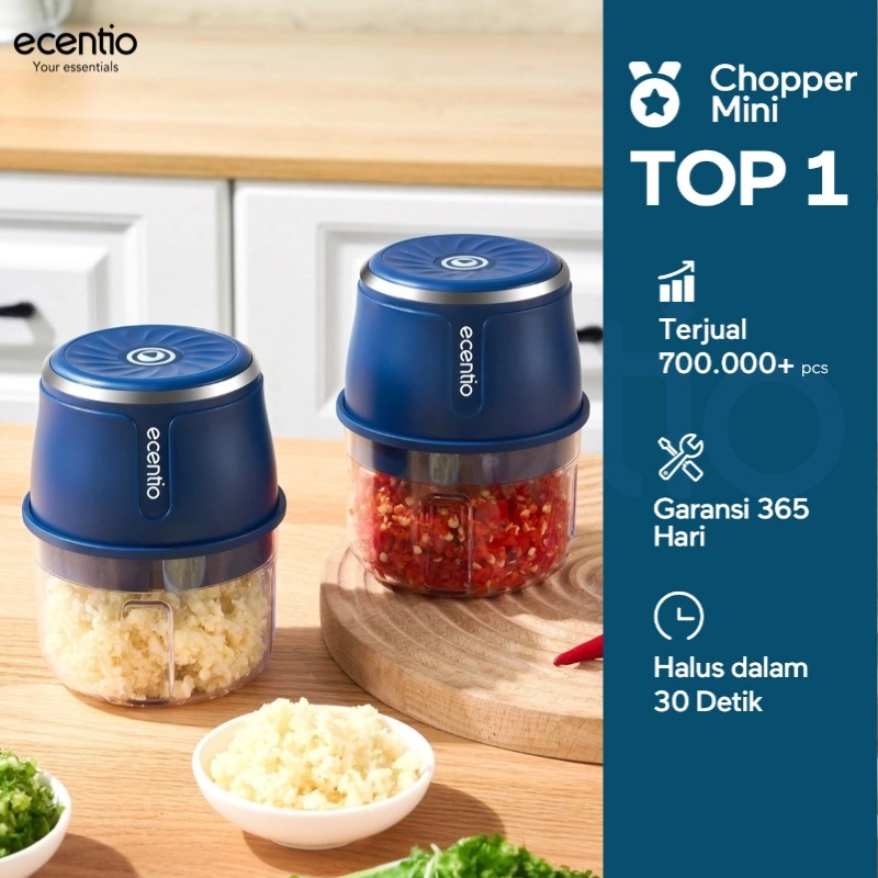 Jual 【Bumbu】ecentio Mini Chopper Blender 6 pisau 250ml Portable bumbu ...