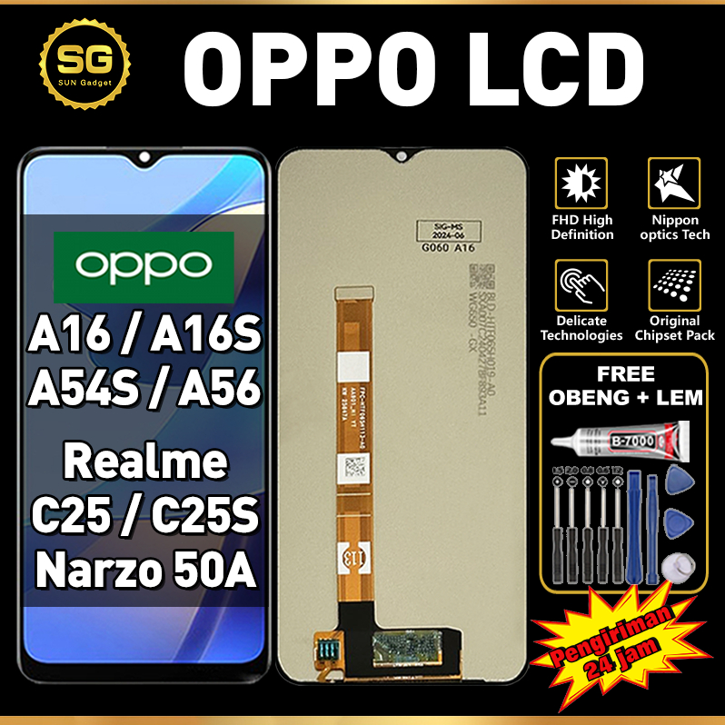 Jual Original LCD For OPPO A16 LCD A16S A54S A56 LCD Realme C25 Realme C25S Realme Narzo 50A ...