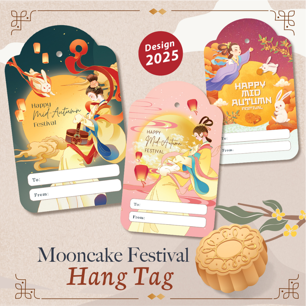 Jual [Isi 50] Hang Tag Mooncake Festival/ Hang Tag Mid-Autumn Festival ...