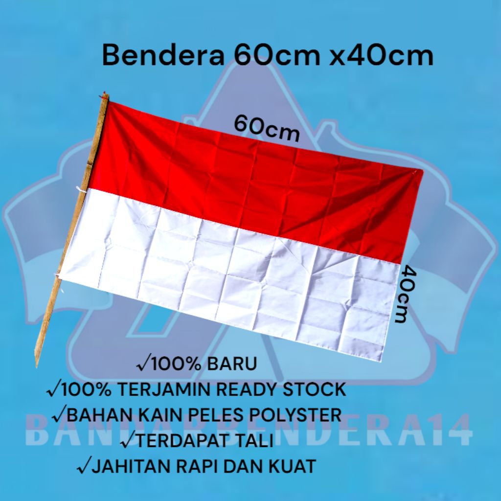 Jual Bendera merah putih 40cm x 60cm/Bendera kecil kain | Shopee Indonesia
