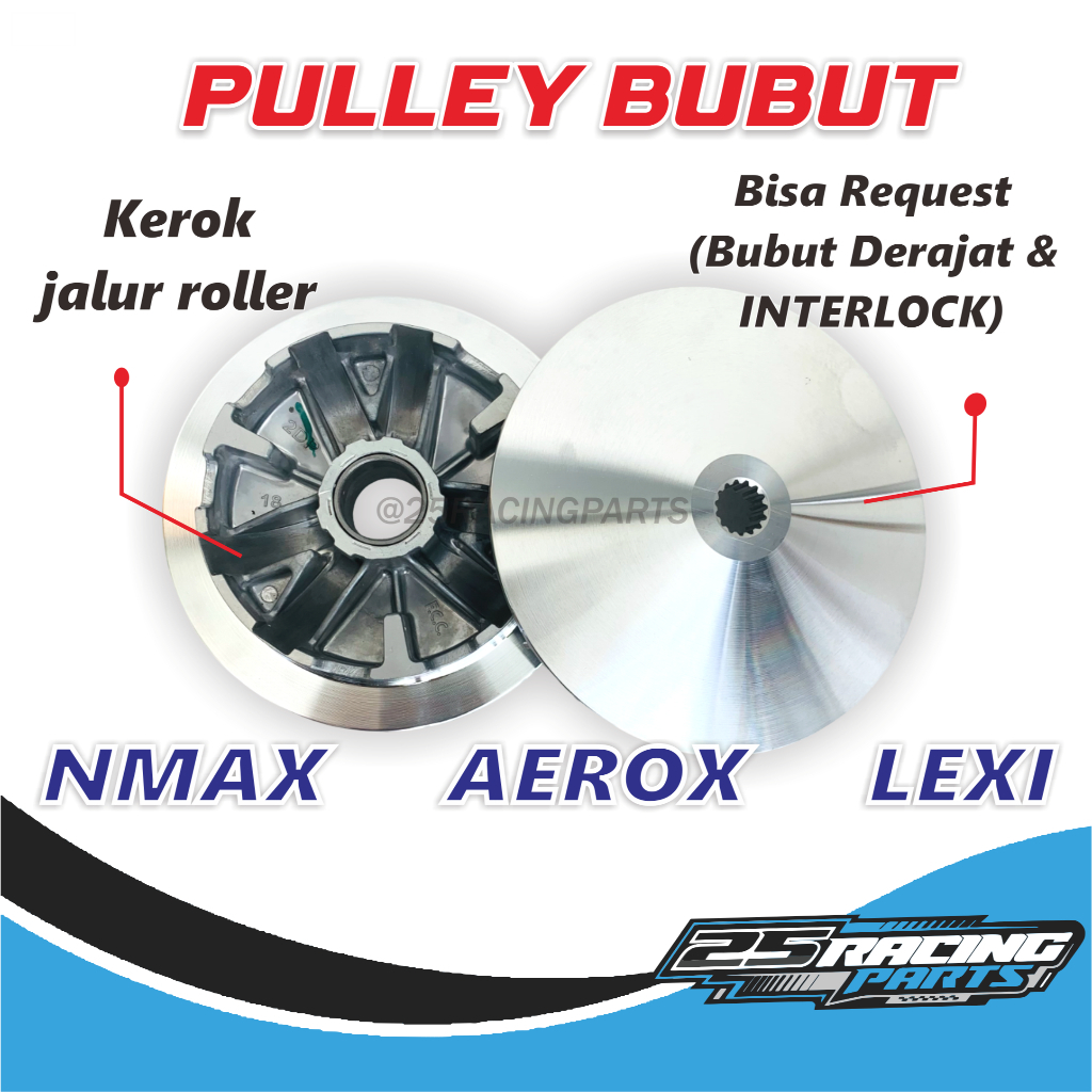 Jual Rumah Roller NMAX LEXI AEROX racing Yamaha PULLEY CUSTOM MODIF BUBUT+KEROK JALUR ROLLER ...