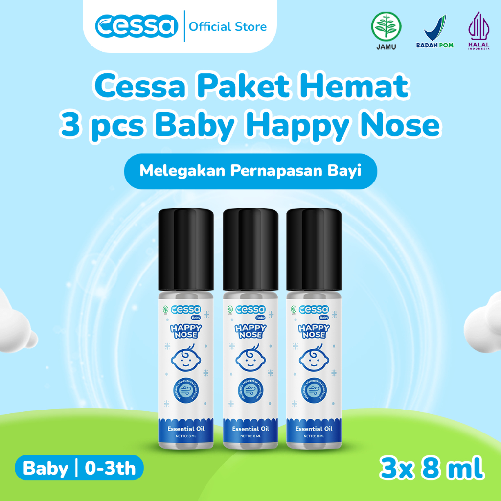 Jual Cessa Paket 3 Pcs Happy Nose Baby 8 Ml - Natural Essential Oil ...