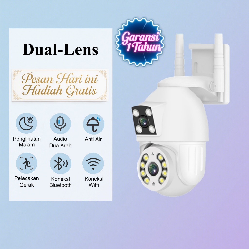 Jual CCTV Outdoor 8MP Dual Lens Pantau Rumah & Toko 24/7 | Night Vision ...