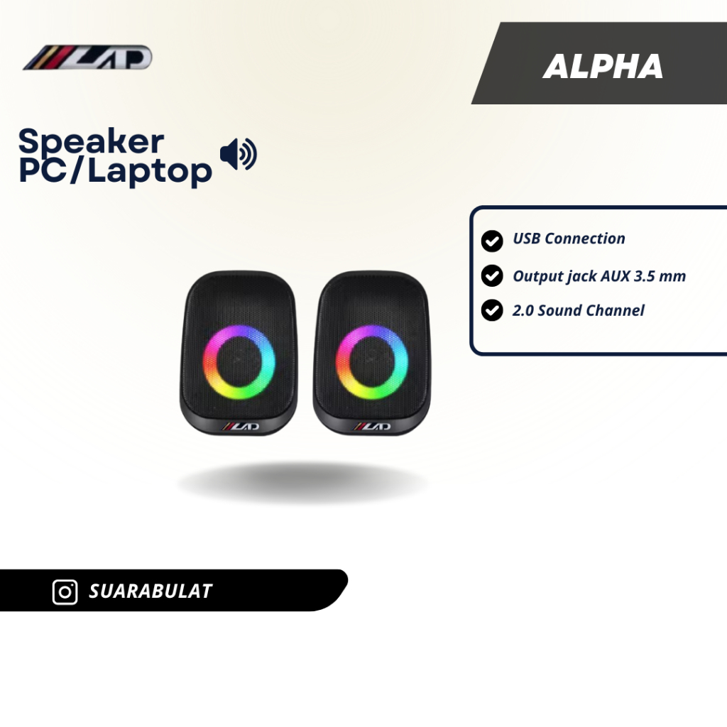 Jual Speaker PC USB Bluetooth Laptop Komputer LAD ALPHA Multimedia 2.0 Lampu RGB | Shopee Indonesia