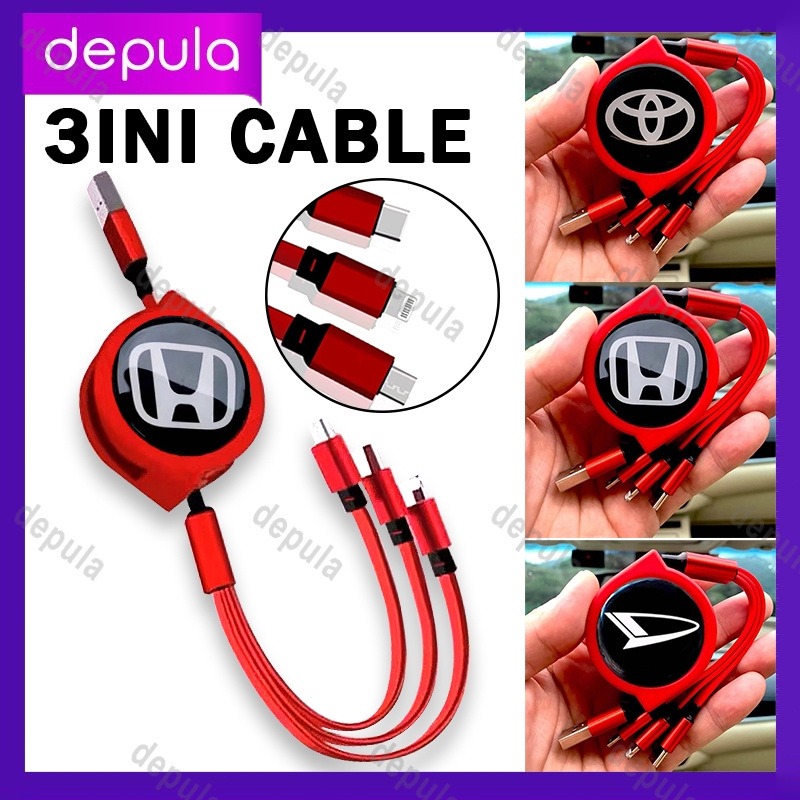 Jual 1.2 M Kabel Data 3in1 Fast Charging Dapat Ditarik / Tahan Lama ...