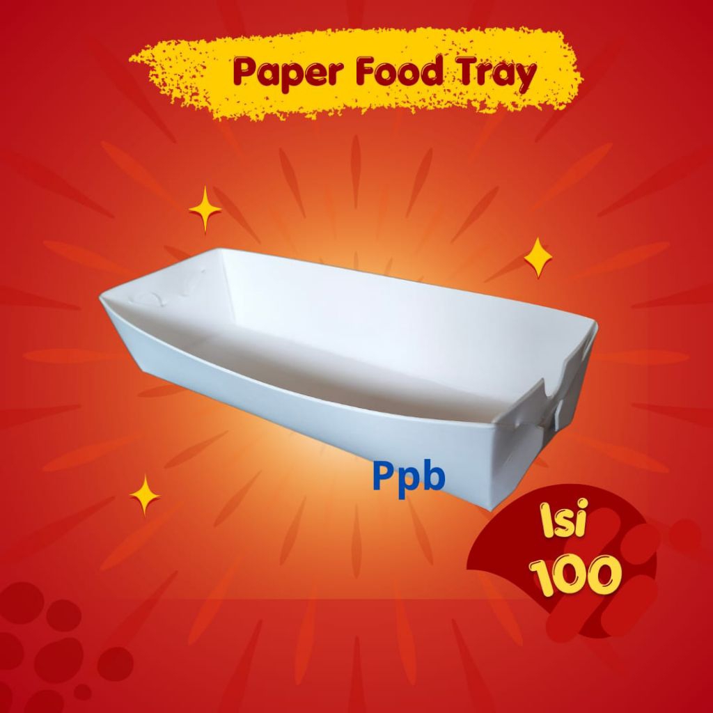 Jual Paper Tray-Sosis-Box makanan-corndog-putih ivory | Shopee Indonesia