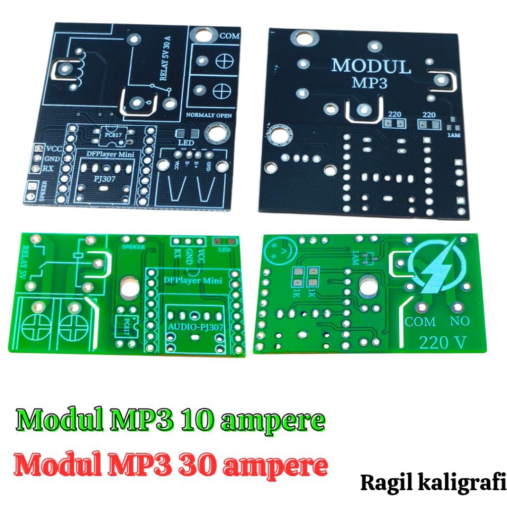 Jual Pcb modul mp3 auto tartil relay 10 amper 30 amper pcb modul auto ...