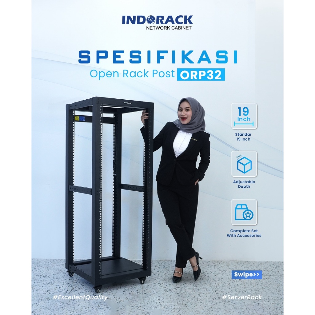 Jual ORP32 Open Rack Post 32U Depth 600-900mm INDORACK Rak Audio ...