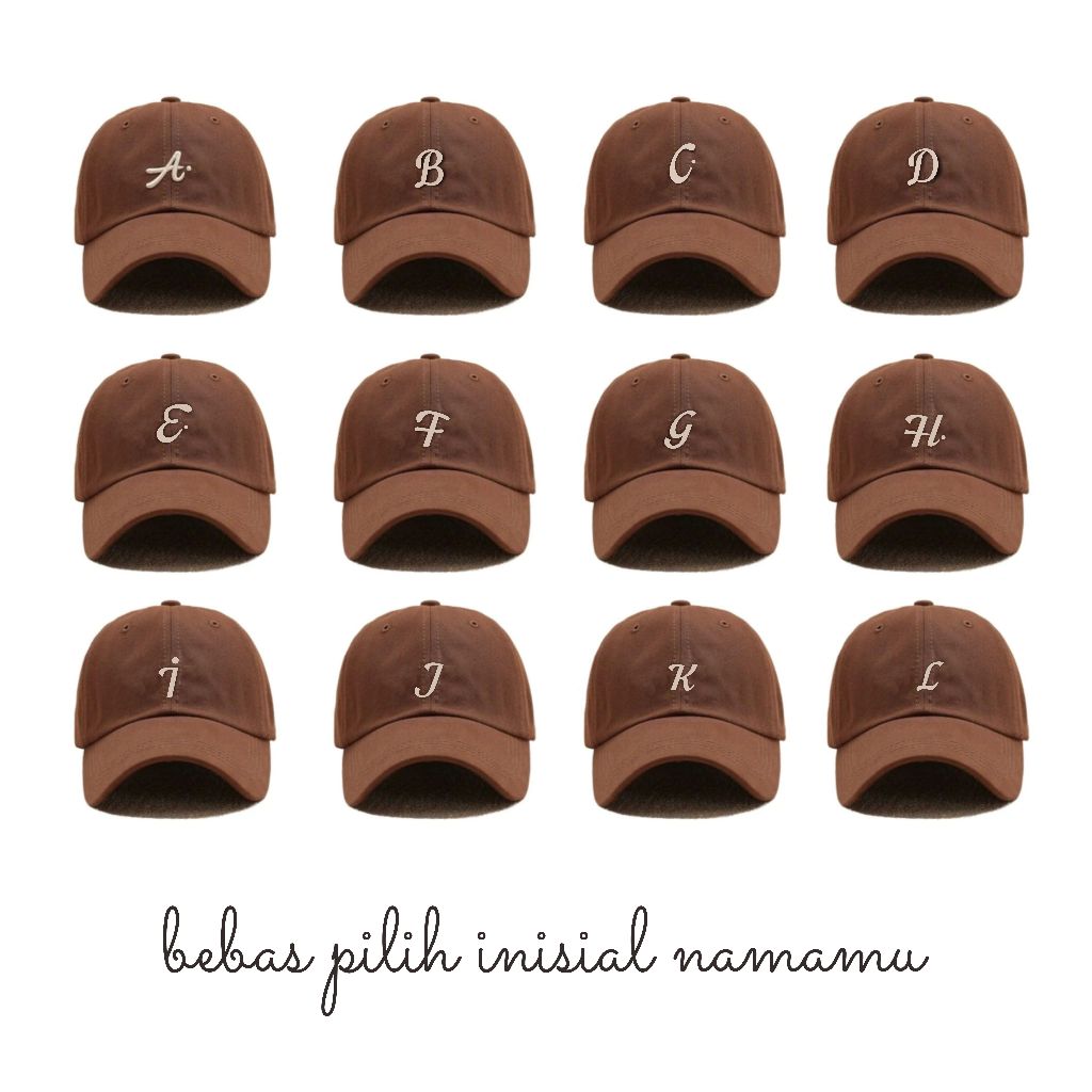 Jual Pria Wanita Topi Baseball Inisial Huruf A - Z Bordir Simple Bahan ...