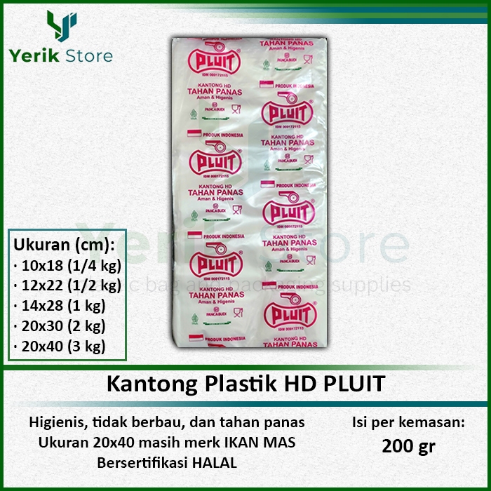 Jual Kantong Plastik HD PLUIT 200 gr TAHAN PANAS MAKANAN KUAH SAYUR ES ...