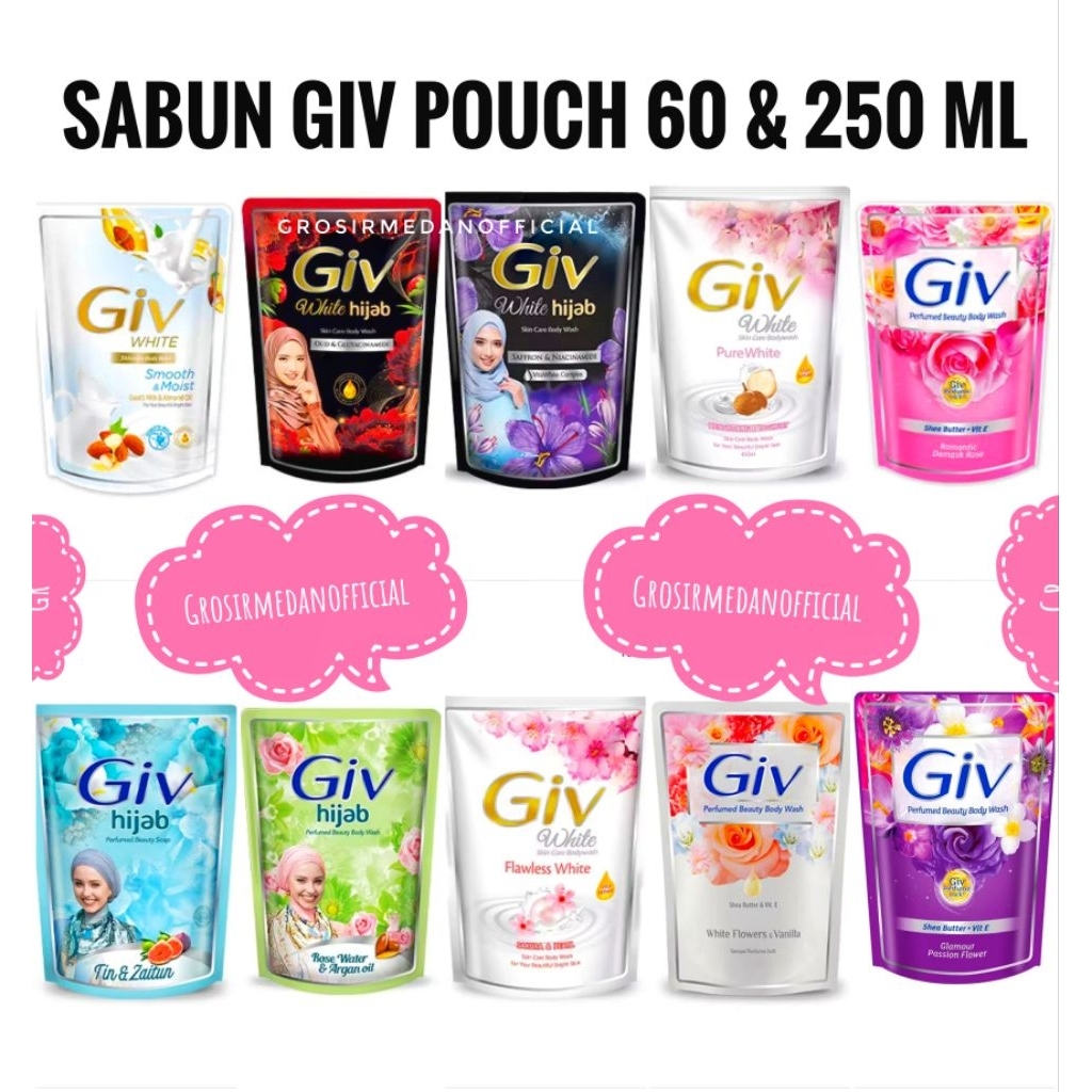 Jual SABUN GIV POUCH 60 ML DAN 250 ML - SABUN GIV CAIR POUCH ISI ULANG ...