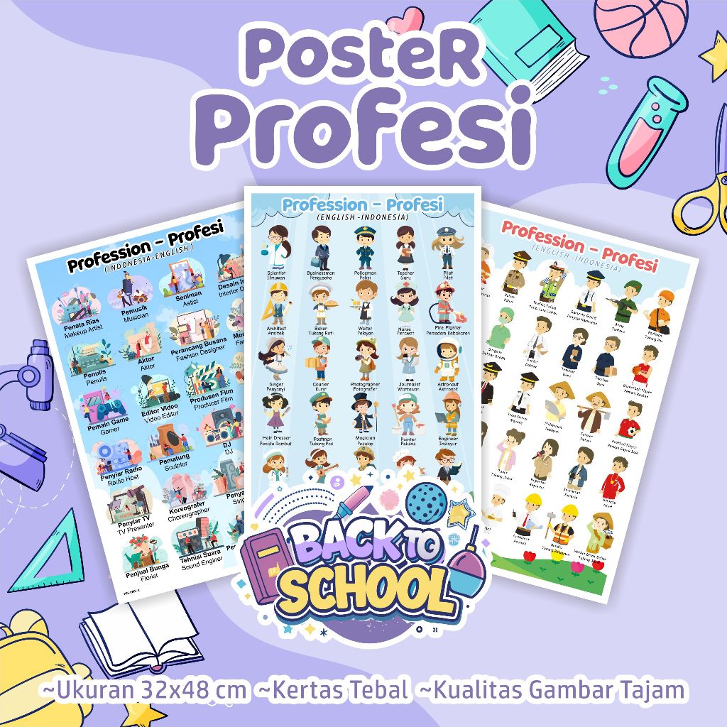 Jual Poster PROFESI - Poster edukasi anak profesi | Shopee Indonesia