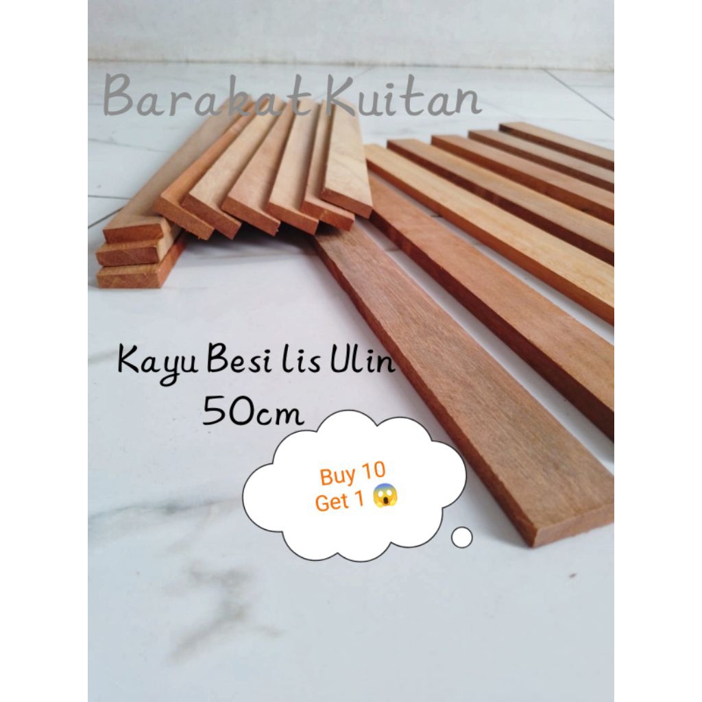 Jual Papan lis kayu Ulin, Reng Stick panjang 50cm,kayu besi Kalimantan ...
