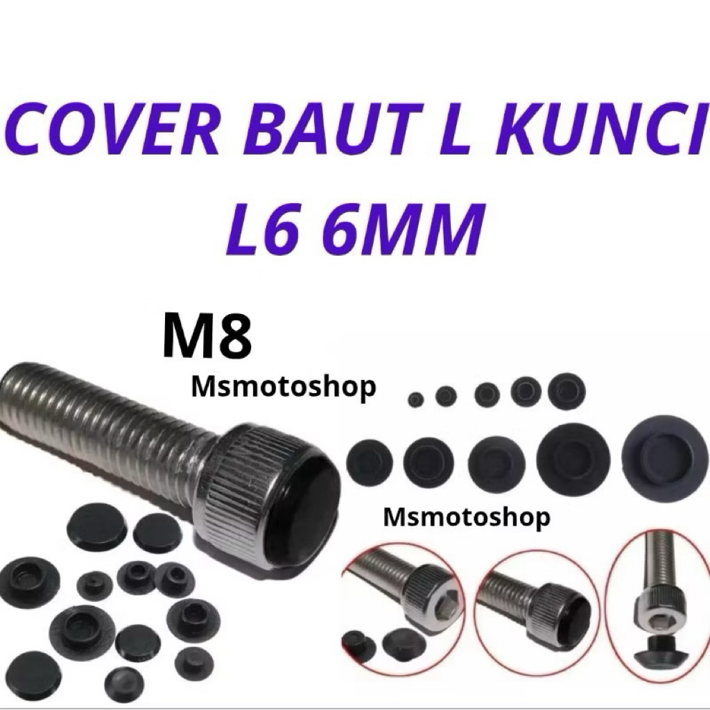Jual COVER TUTUP BAUT KUNCI L UKURAN L6 6mm SCREW NUT CUP M8 ORIGINAL ...