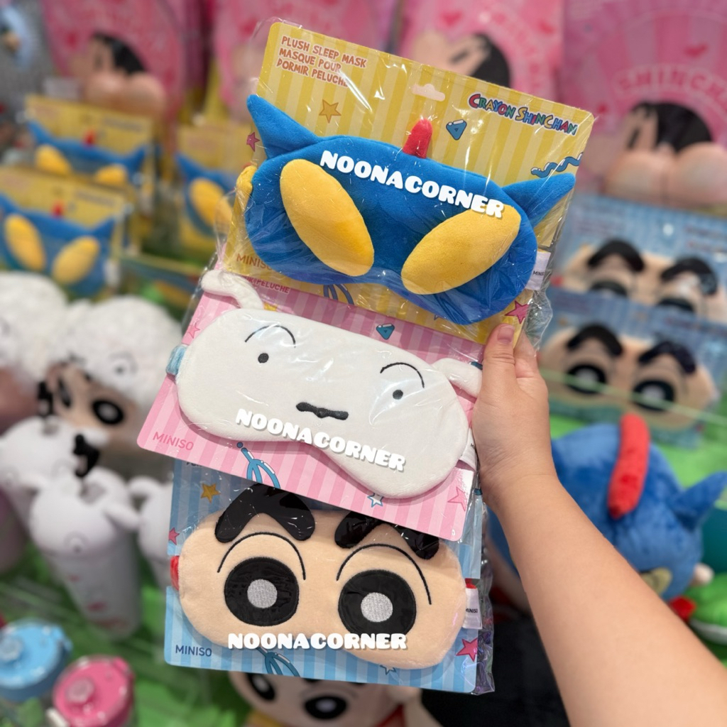 Jual Miniso x Shinchan ‼️ Plush Sleep Mask / Masker Mata Tidur Crayon ...
