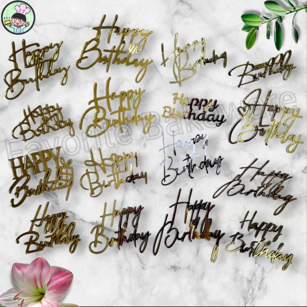 Jual Topper Cake Happy Birthday Acrylic Tulisan Hiasan Kue Ulang Tahun ...