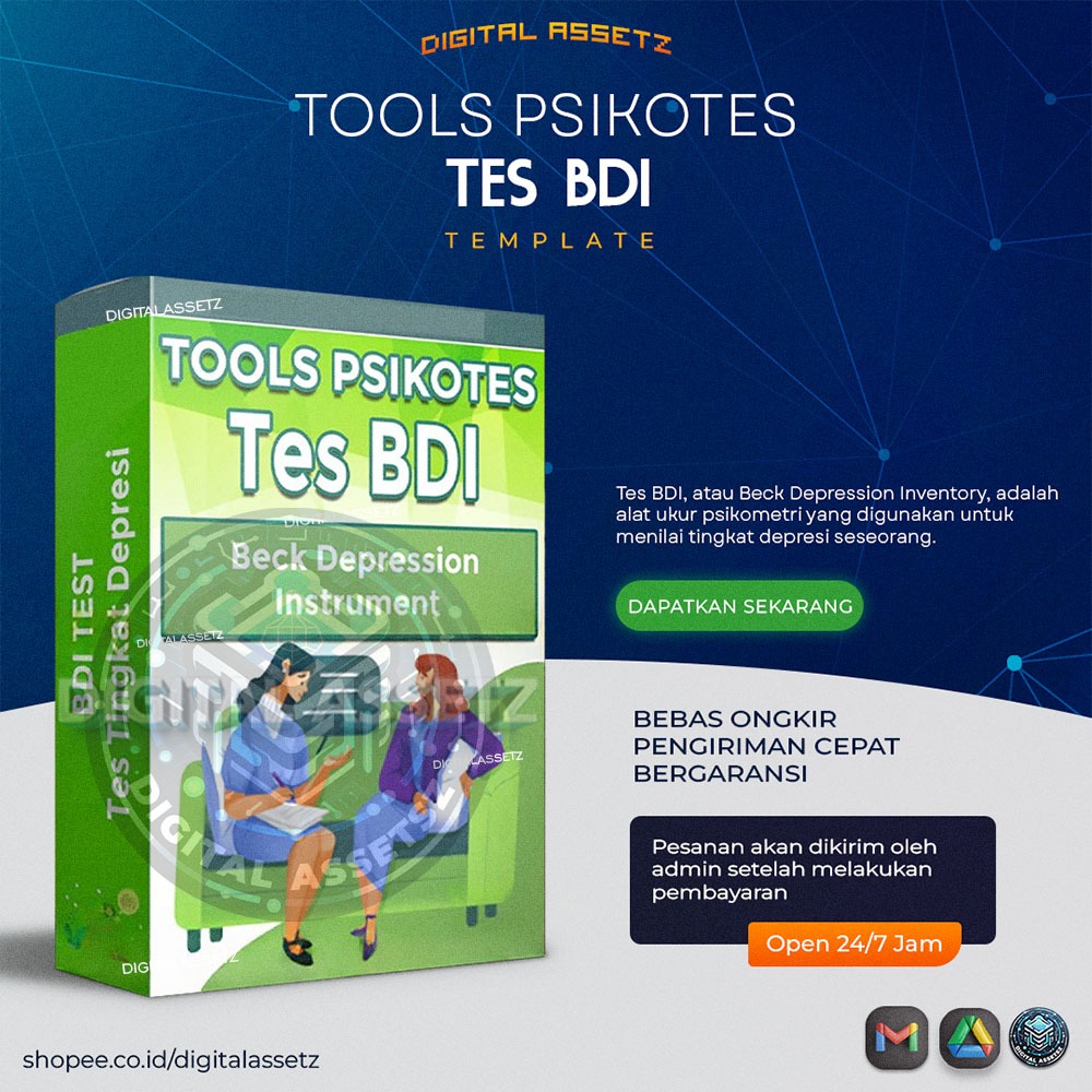 Jual TOOLS PSIKOTES BDI – Alat Ukur Tingkat Depresi (Beck Depression ...