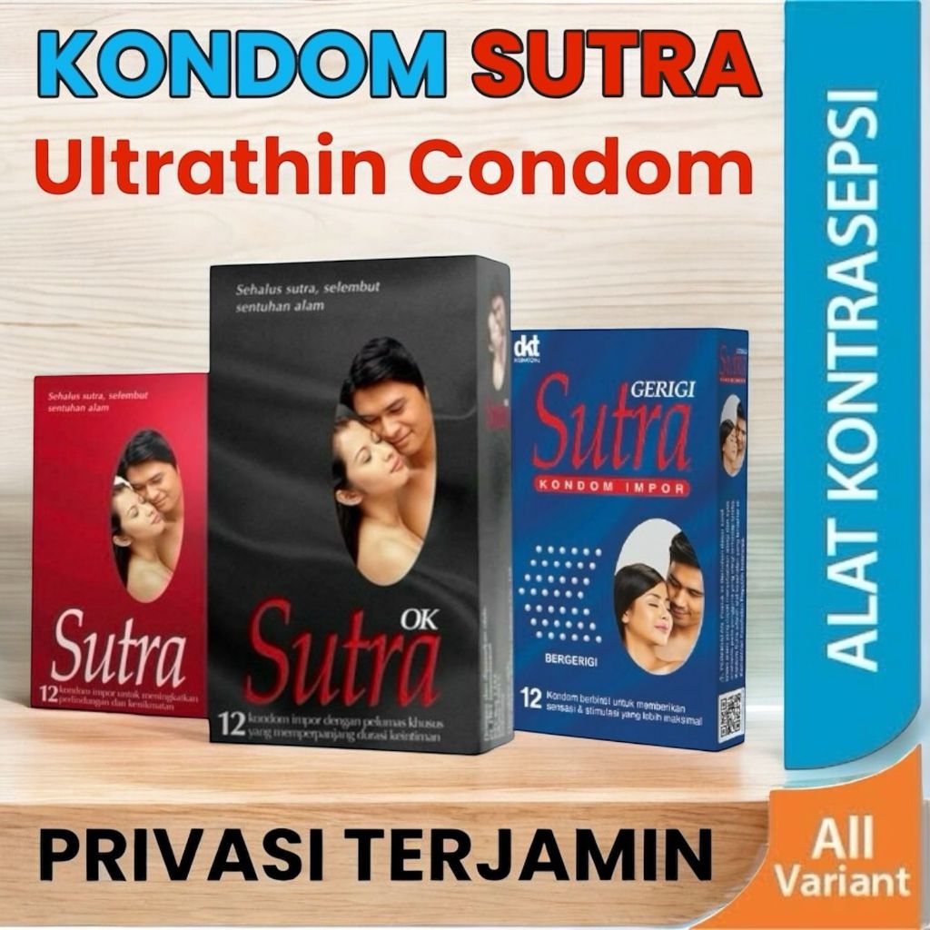 Jual PRIVASI 100% AMAN Kondom SUTRA Impor Series Bergerigi Polos Super Tipis Tahan Lama - Isi 12 ...