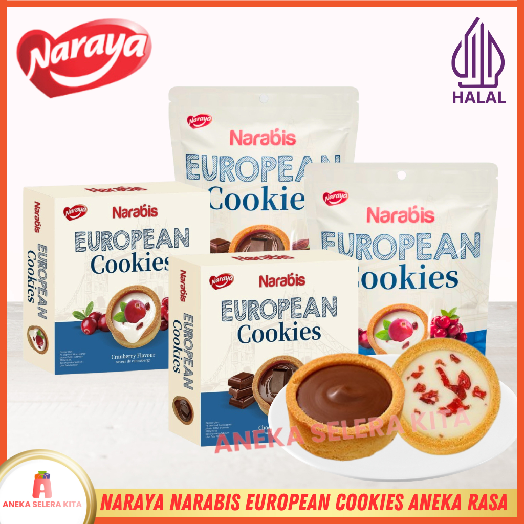 Jual Naraya Narabis European Cookies With Chocolate & Cranberry Flavour ...