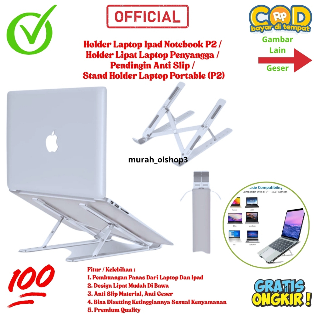 Jual Laptop Stand Universal Stand Holder Laptop Bracket Stand Standing ...