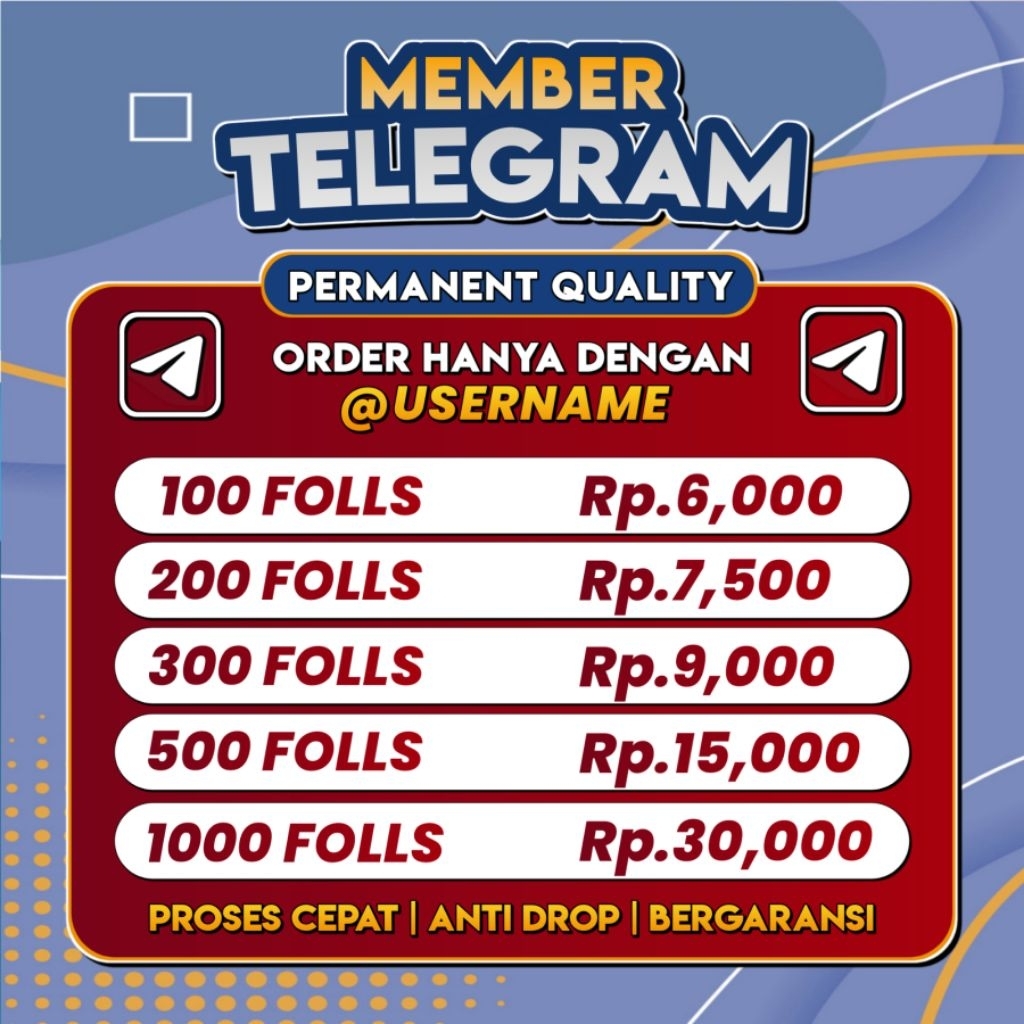 Jual (PROMO) TELEGRAM MEMBER REAL AKTIF PERMANENT ANTI DROP PROSES ...