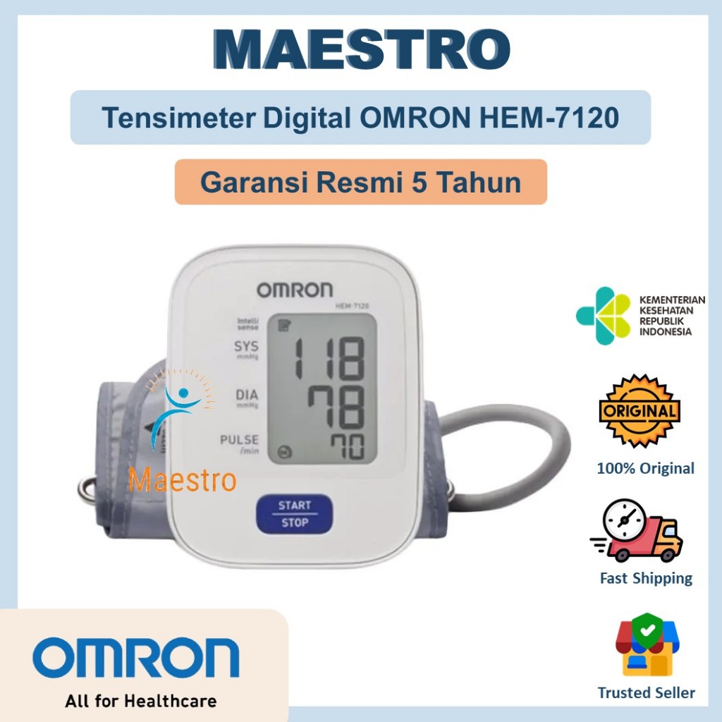 Jual OMRON HEM-7120 Tensimeter Digital Alat Ukur Cek Tes Tensi Tekanan ...