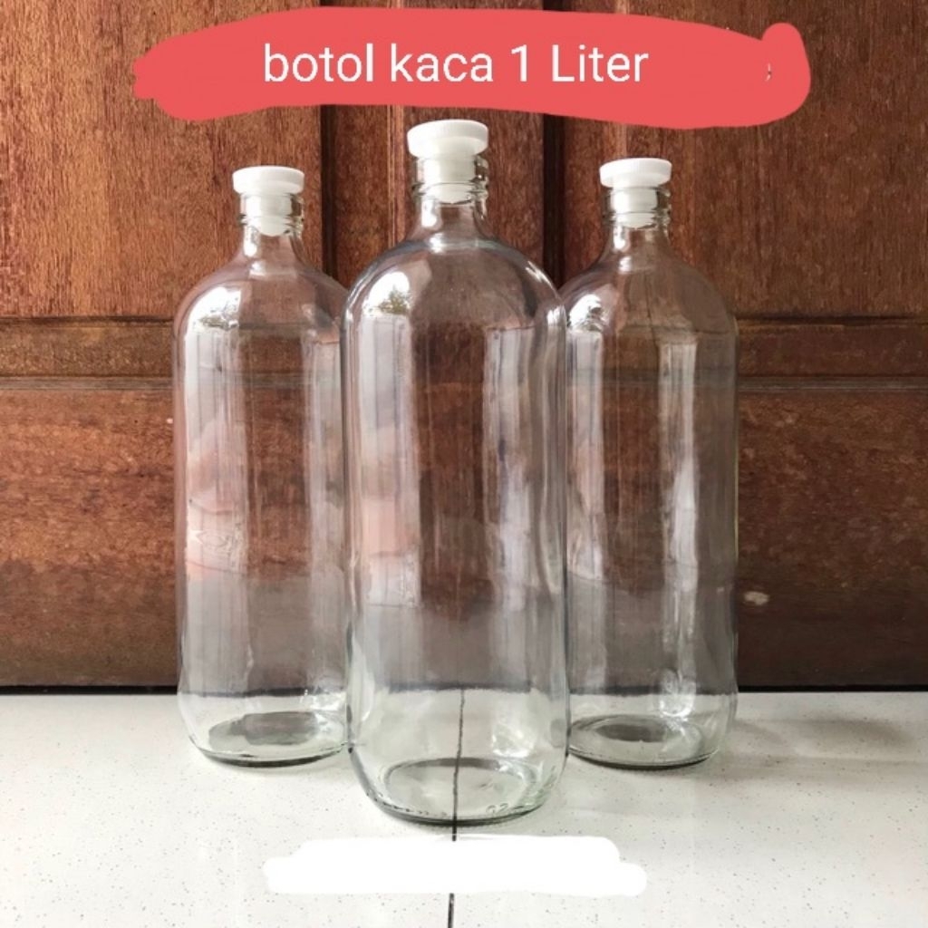 Jual PAKET ISI 6 PCS Botol jamu 1 Liter plus tutup // Botol bensin ...