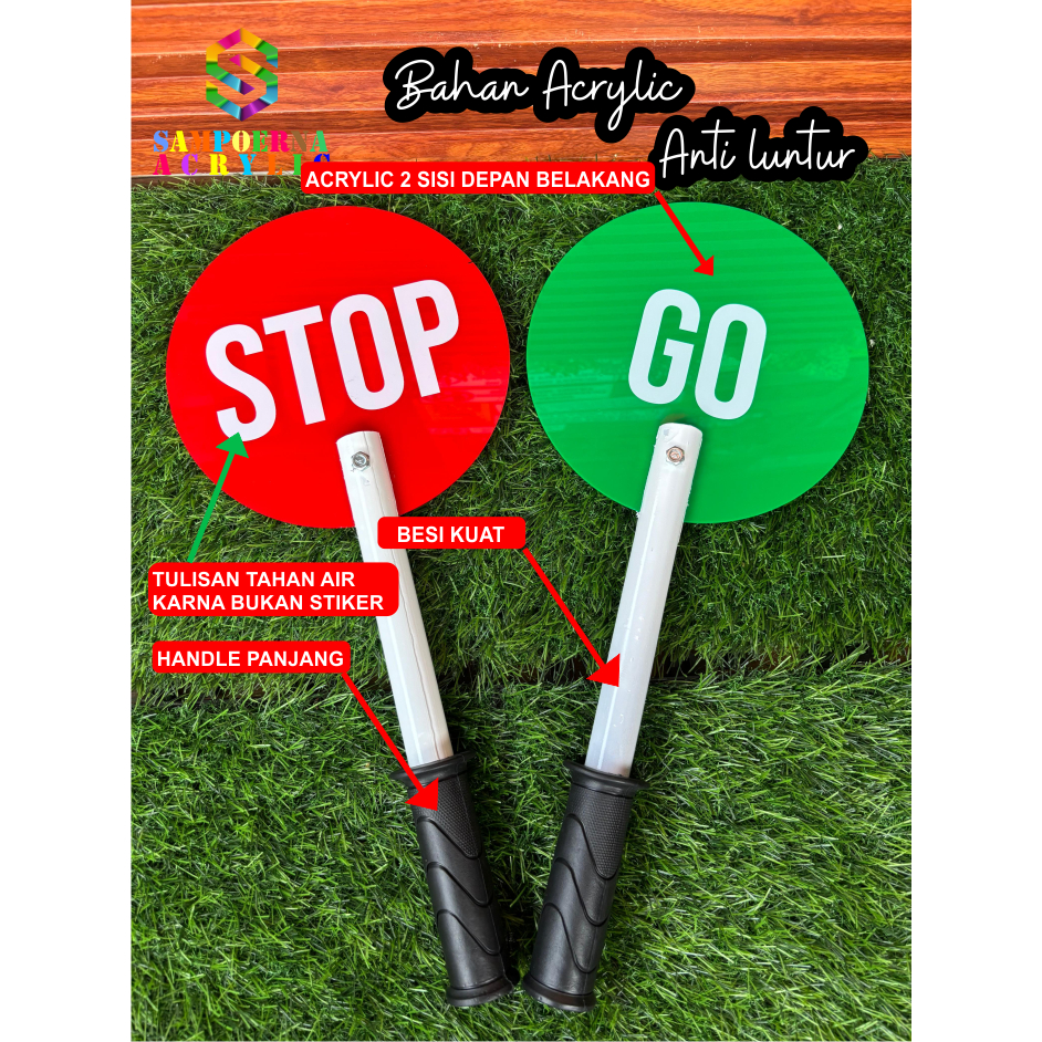Jual Grosir Rambu Parkir Stop & Go tangan Diameter 20 cm Keren | Shopee ...