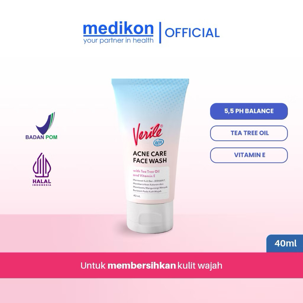 Jual VERILE ACNE CARE FACIAL WASH 40gr | Shopee Indonesia