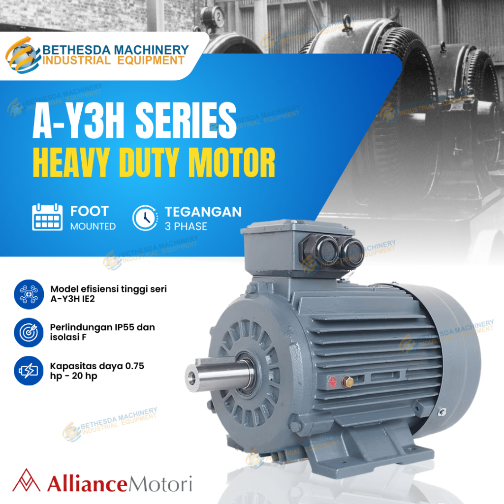 Jual Dinamo Alliance Motori A-Y3H 4 hp 4hp - 3 kw Electric Heavy Duty ...