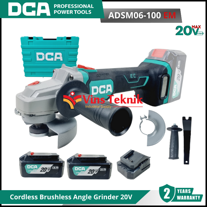 Jual Mesin Gerinda Baterai Cordless Brushless Angle Grinder 4" 100MM ...