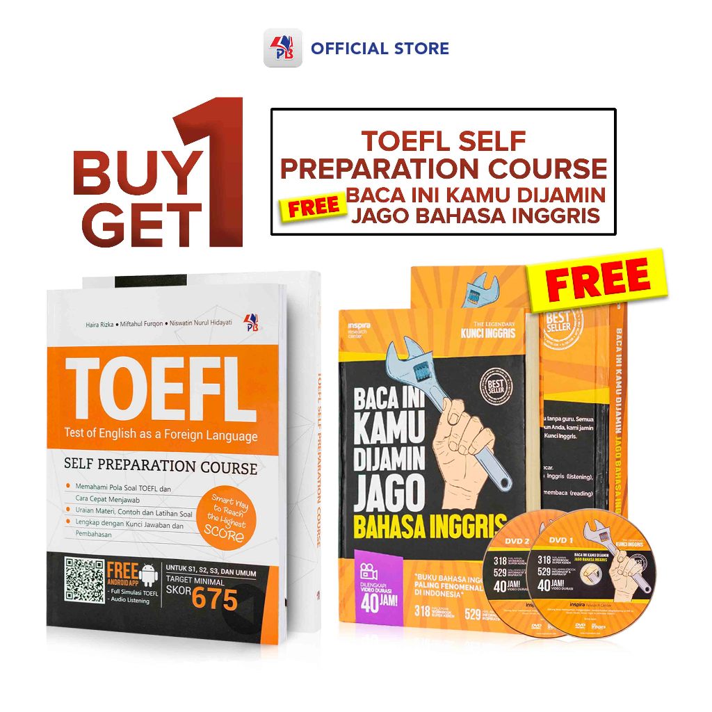 Jual Buku Bahasa Inggris BUY ONE GET ONE : Toefl Self Preparation ...
