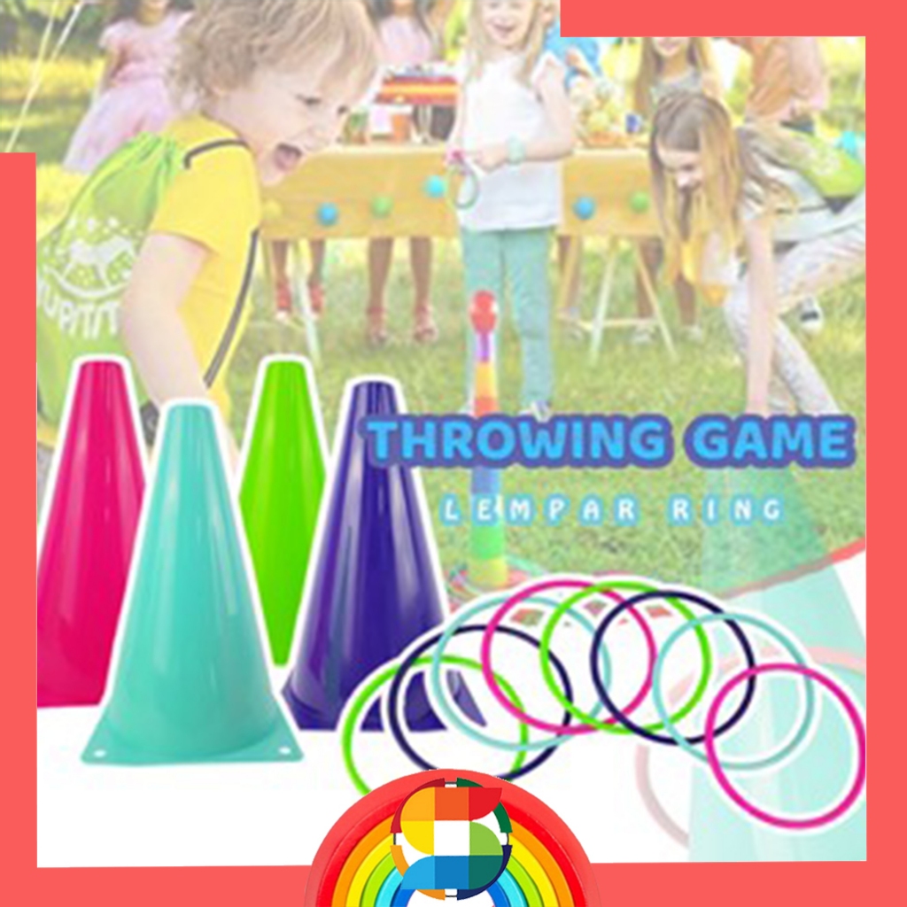 Jual Mainan Anak Edukasi Cone Ring / Ring Throwing Game / Mainan Lempar ...