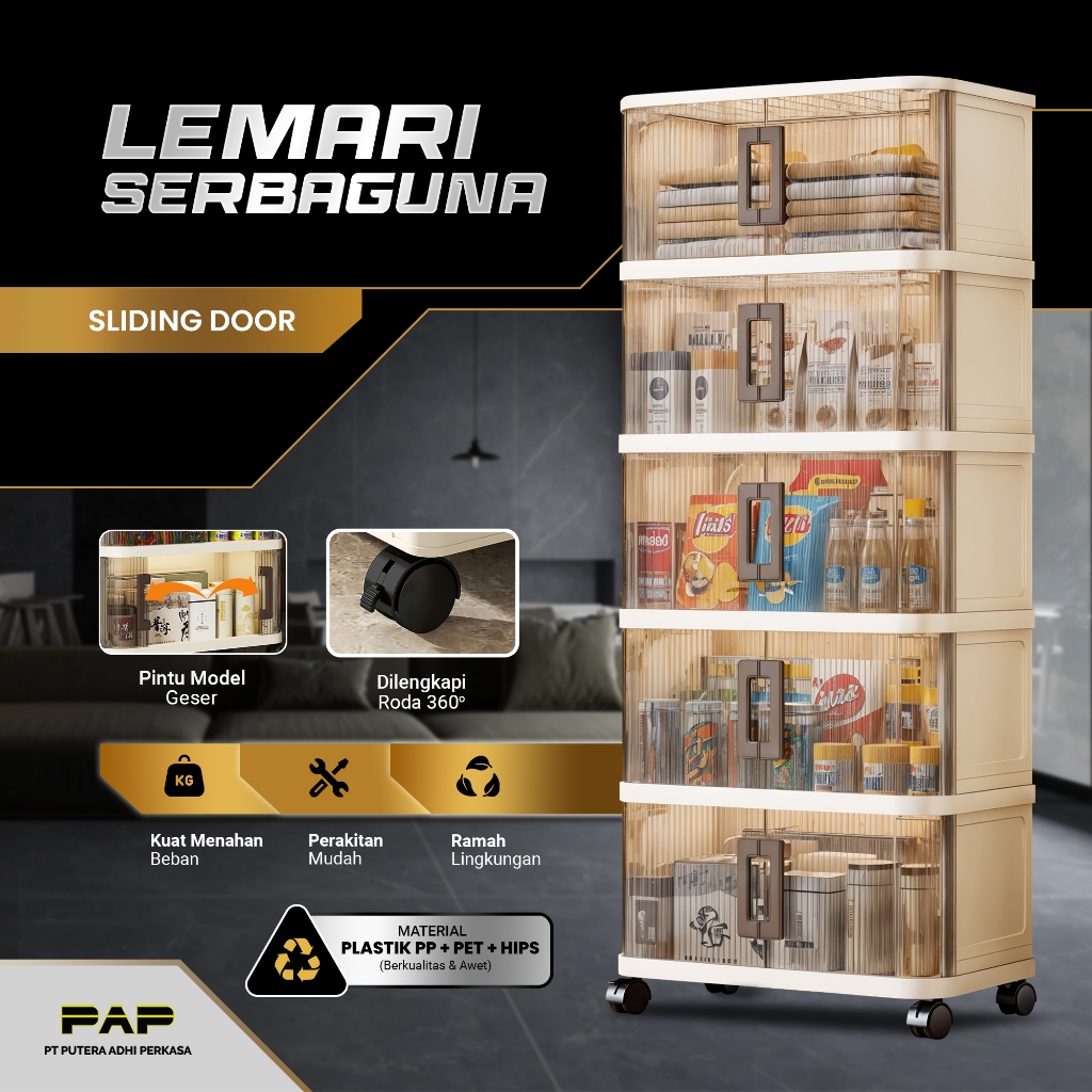 Jual Lemari Pakaian Plastik Susun Anak 1-5 Susun Model Sliding Tipe 708 ...