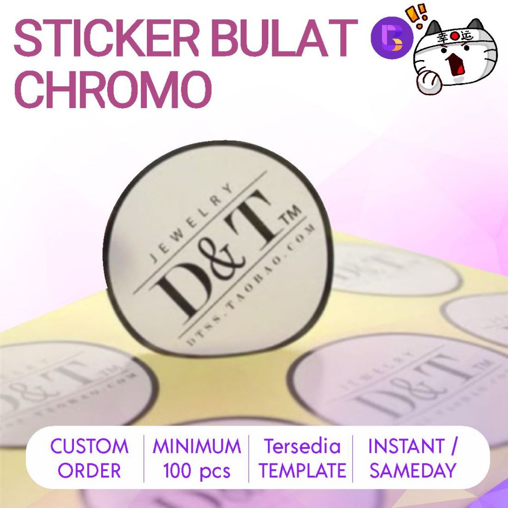 Jual Cetak Stiker Sticker Label BULAT CHROMO Non Waterproof SUDAH ...