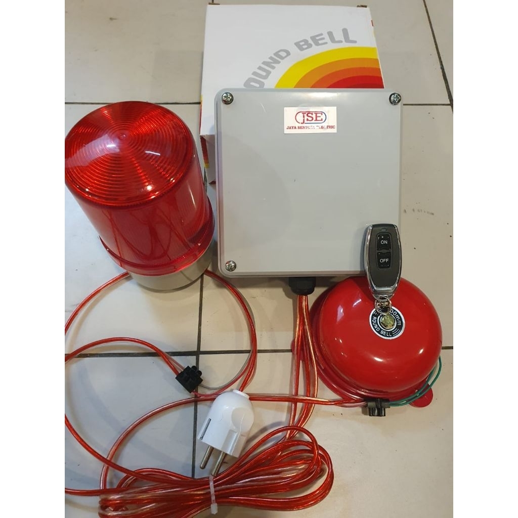 Jual Sirine Fire Alarm Emergancy Wireless By Roundbell 100MM(4 Inch ) Siap Pakai | Shopee Indonesia