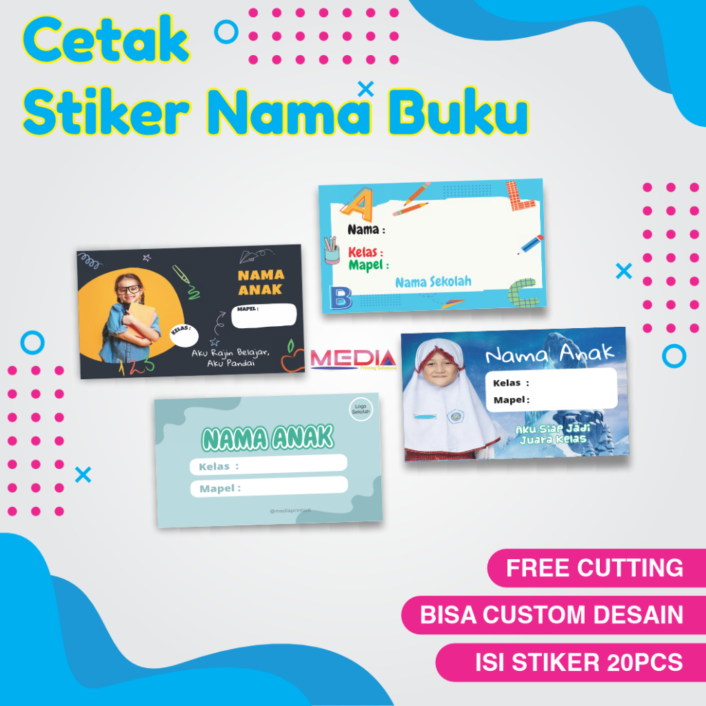 Jual Stiker Nama Buku Mapel Label Mata Pelajaran Sekolah Bisa Custom ...