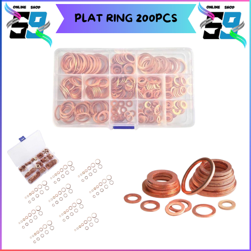 Jual Ring Baut M6-M14 Flat Ring Tembaga 200pcs Plate Ring Baut Gasket ...