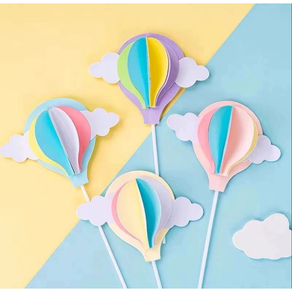 Jual Topper Cake Balon Udara Awan Hiasan Kue Ulang Tahun | Shopee Indonesia