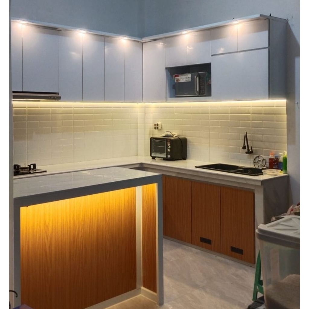 Jual Kitchen set Alumunium Custom / kitchen set Alumunium Pintu Model ...