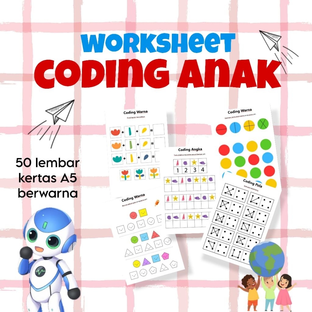 Jual Worksheet | coding anak | lembar kerja anak paud tk sd | Logika ...