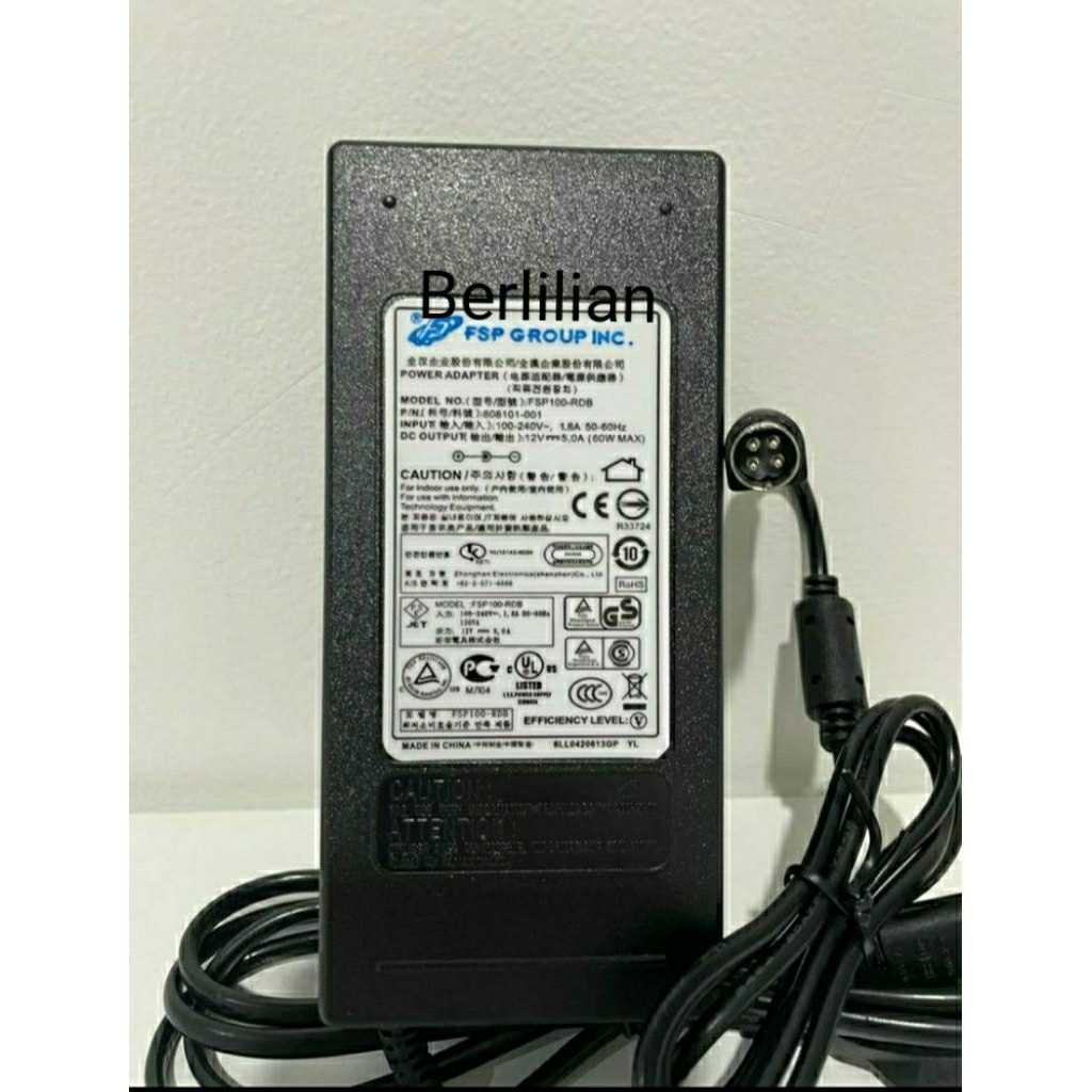 Jual Adaptor CCTV DVR Hikvision Adaptor DC 12V 5A 4pin / Adaptor 12V 5A ...
