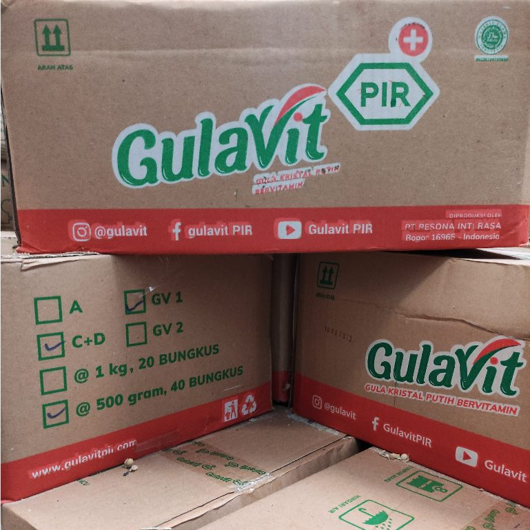 Jual Gula pasir Gulavit kemasan kardus isi 40 pak x 500 gram Gulavit ...